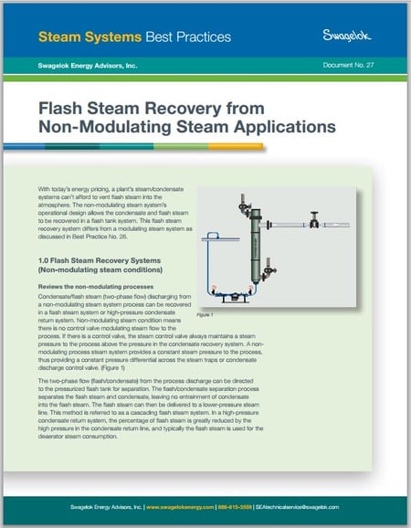Flash Steam Recovery from Non-Modulating Steam Applications | Swagelok ...